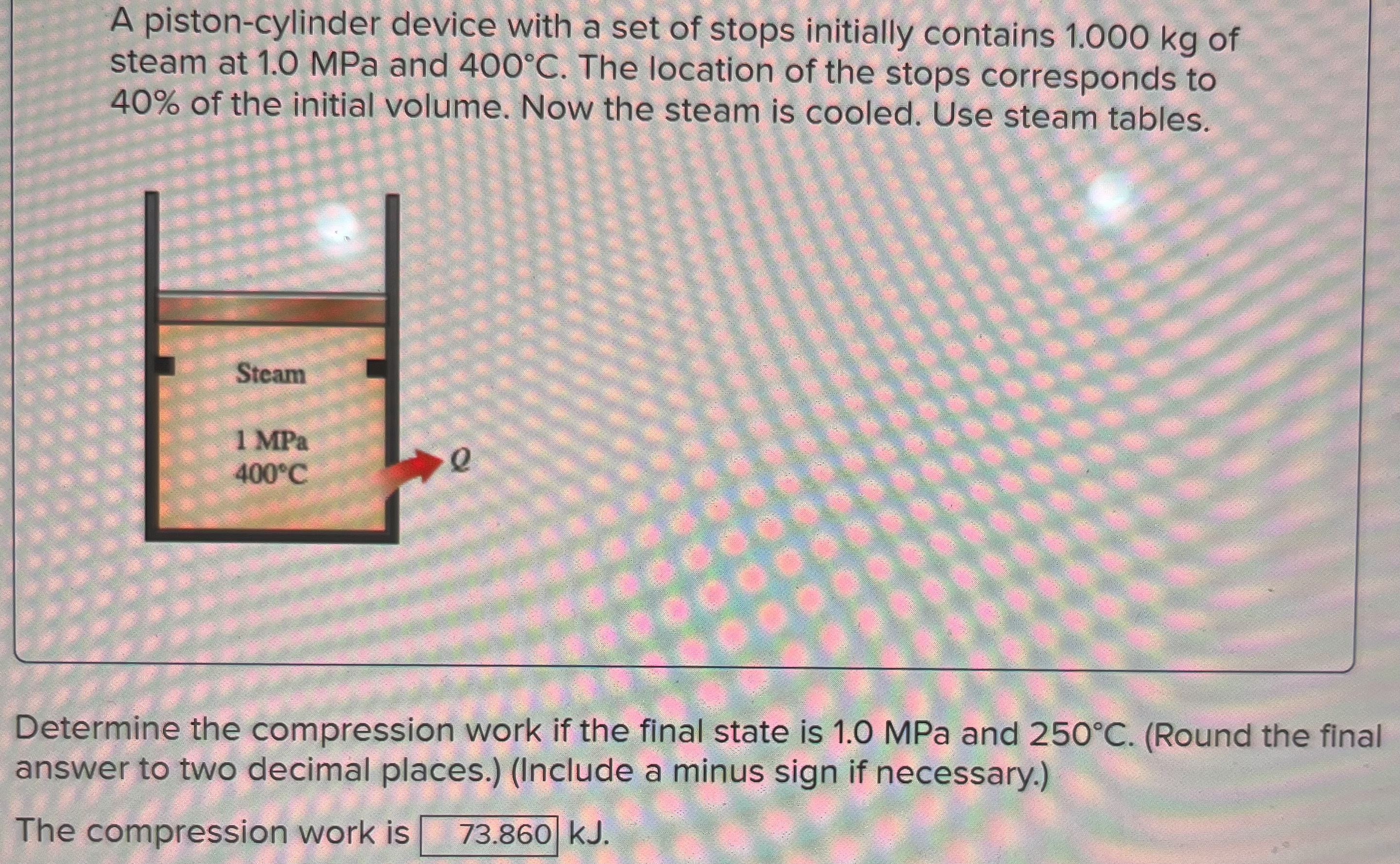 Solved A piston-cylinder device with a set of stops | Chegg.com