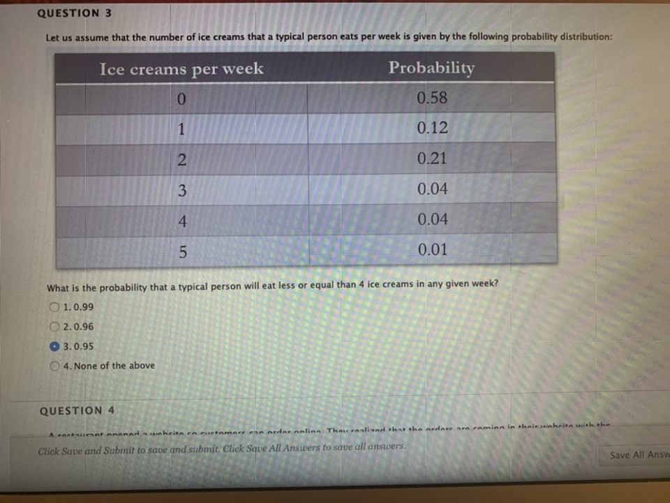 Solved QUESTION 3 Let us assume that the number of ice | Chegg.com