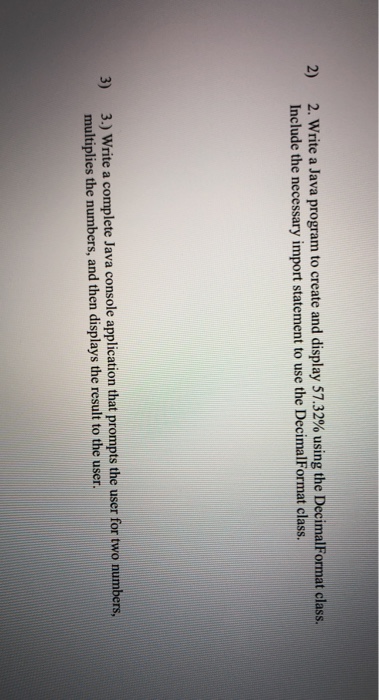 Solved 2) 2. Write a Java program to create using the | Chegg.com