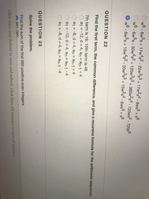 Solved QUESTION 22 Find the first term, the common | Chegg.com