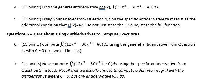 Solved 4. (13 points) Find the general antiderivative of | Chegg.com