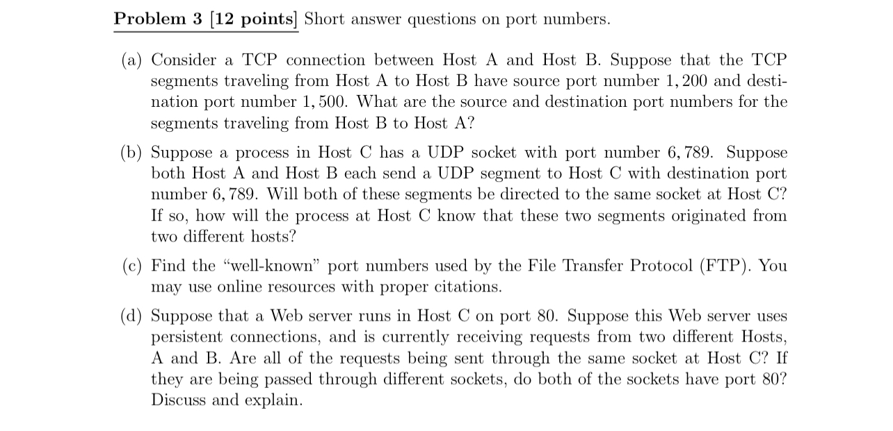 Solved Problem 3 [12 ﻿points] ﻿Short answer questions on | Chegg.com