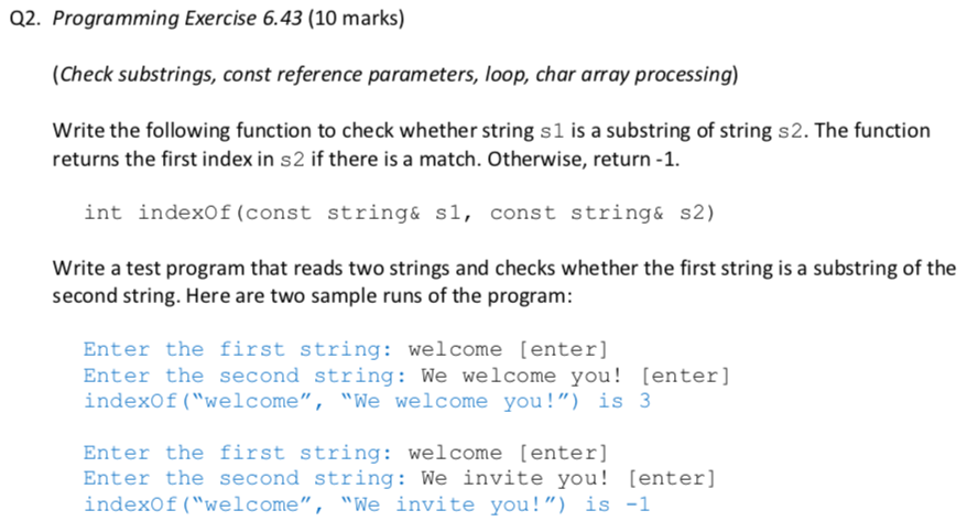 Solved Q2. Programming Exercise 6.43 (10 marks) (Check | Chegg.com