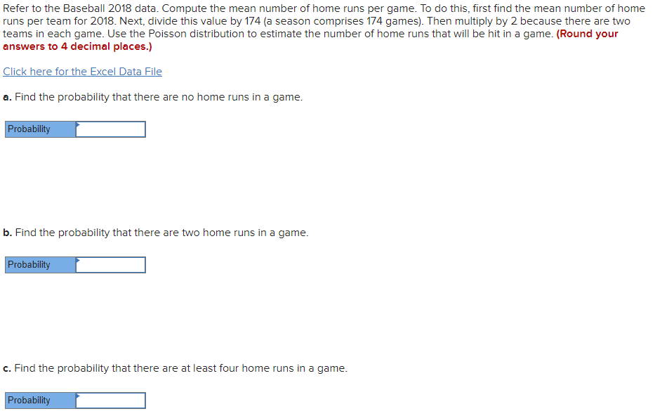 Solved Refer to the Baseball 2018 data. Compute the mean | Chegg.com