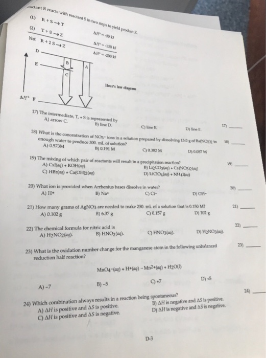 Solved Cactant R Reacts With Reactant S In Two Steps To