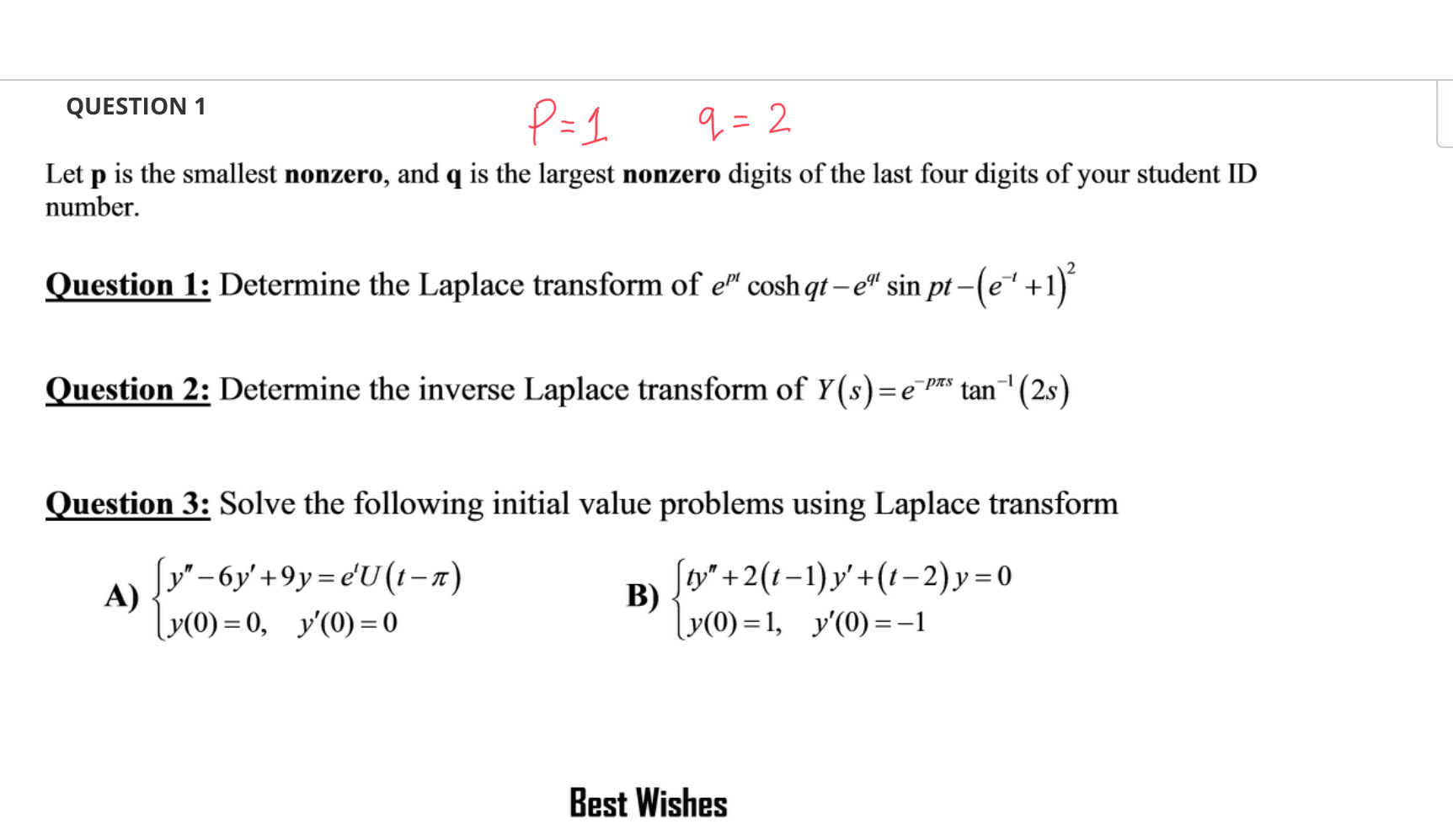 Solved QUESTION 1 P= q = 2 Let p is the smallest nonzero, | Chegg.com