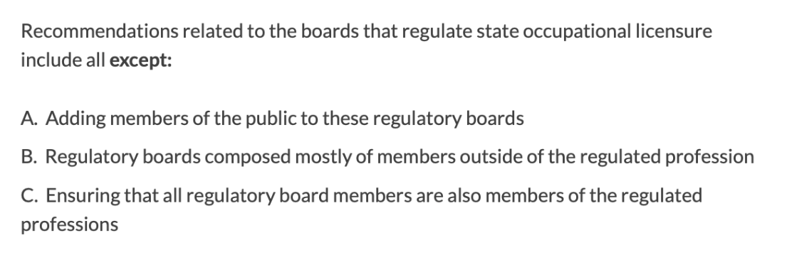 Solved Recommendations related to the boards that regulate | Chegg.com