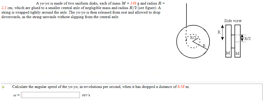 Solved A yo-yo is made of two uniform disks, each of mass M | Chegg.com