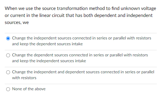 Solved When we use the source transformation method to find | Chegg.com