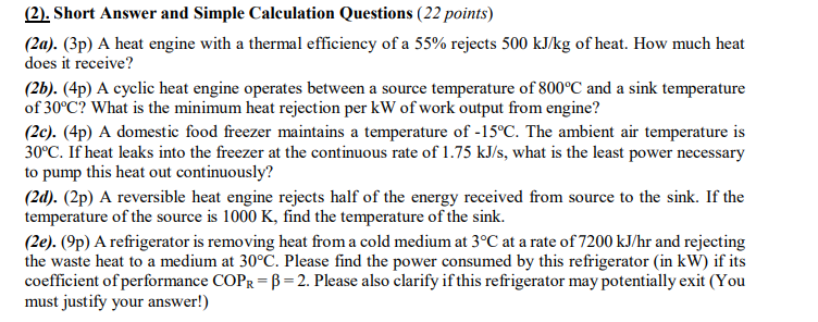 Solved Short Answer and Simple Calculation Questions (22 | Chegg.com