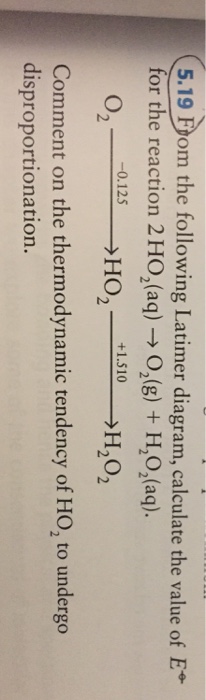 Solved 5.19 From the following Latimer diagram, calculate | Chegg.com