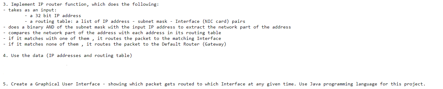 Solved 3. Implement IP router function, which does the | Chegg.com