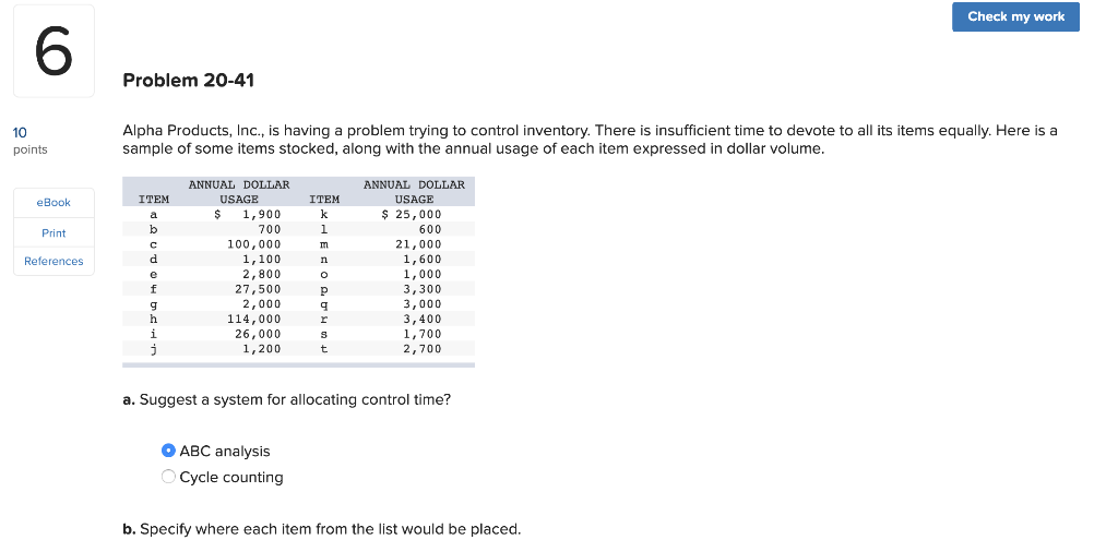 Check my work Problem 20-41 Alpha Products, Inc., is | Chegg.com