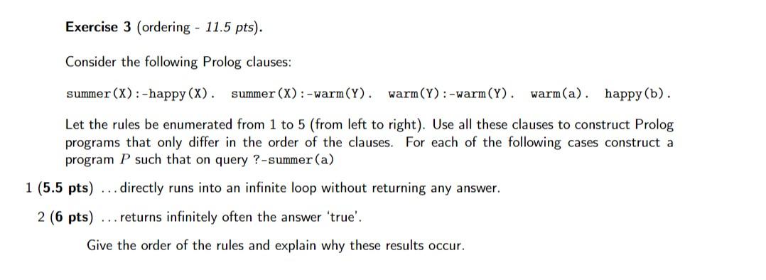 Solved Exercise 3 (ordering - 11.5 pts). Consider the | Chegg.com