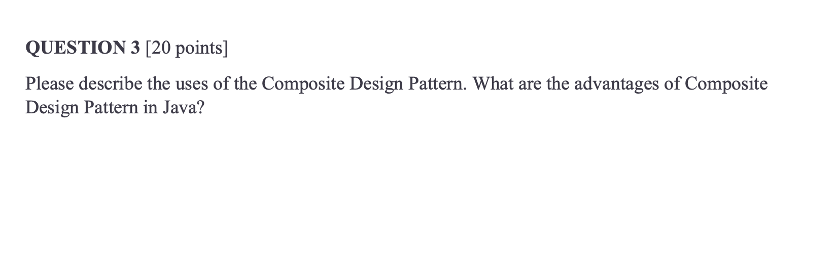 Solved QUESTION 3 [20 ﻿points]Please describe the uses of | Chegg.com