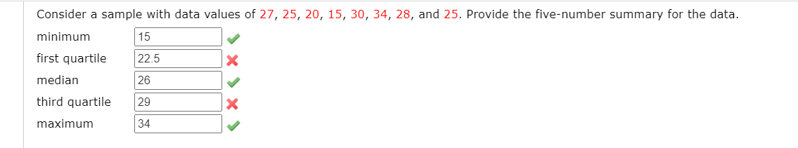 Solved Consider a sample with data values of 27, 25, 20, 15, | Chegg.com