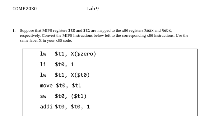 Solved Suppose that MIPS registers $t0 ﻿and $t1 ﻿are mapped | Chegg.com