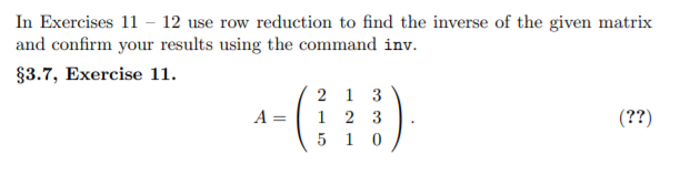 Solved In Exercises 11 - 12 use row reduction to find the | Chegg.com
