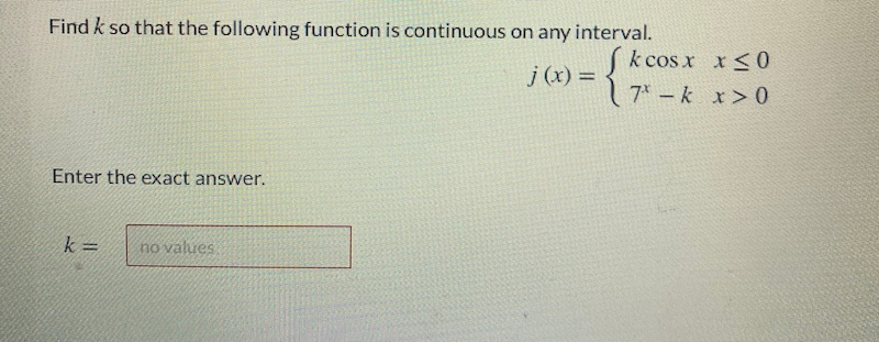 Solved Find K So That The Following Function Is Continuous