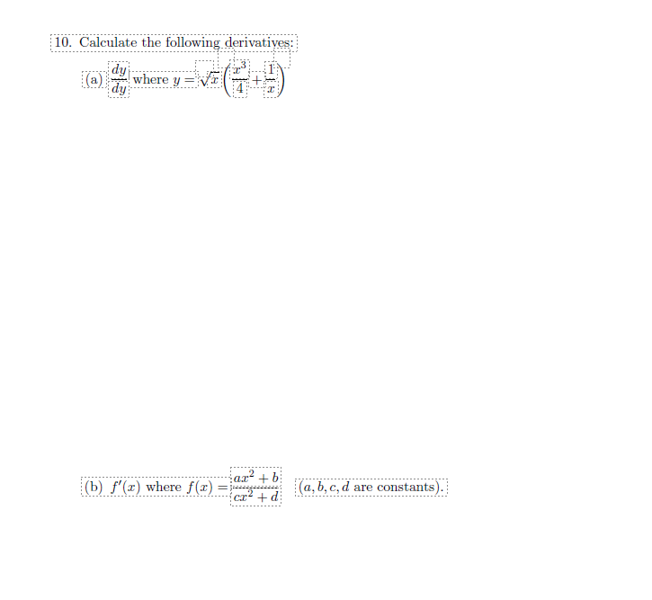 Solved (b) f'(x) ﻿where f(x)=ax2+bcx2+d( ﻿a,b,c,d are | Chegg.com
