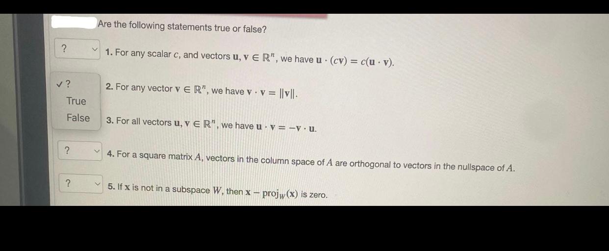 Solved Are the following statements true or false? 1. For | Chegg.com