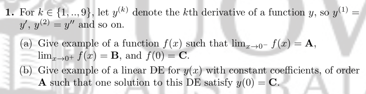 Solved = 1. For k € {1,.., 9}, let y(k) denote the kth | Chegg.com