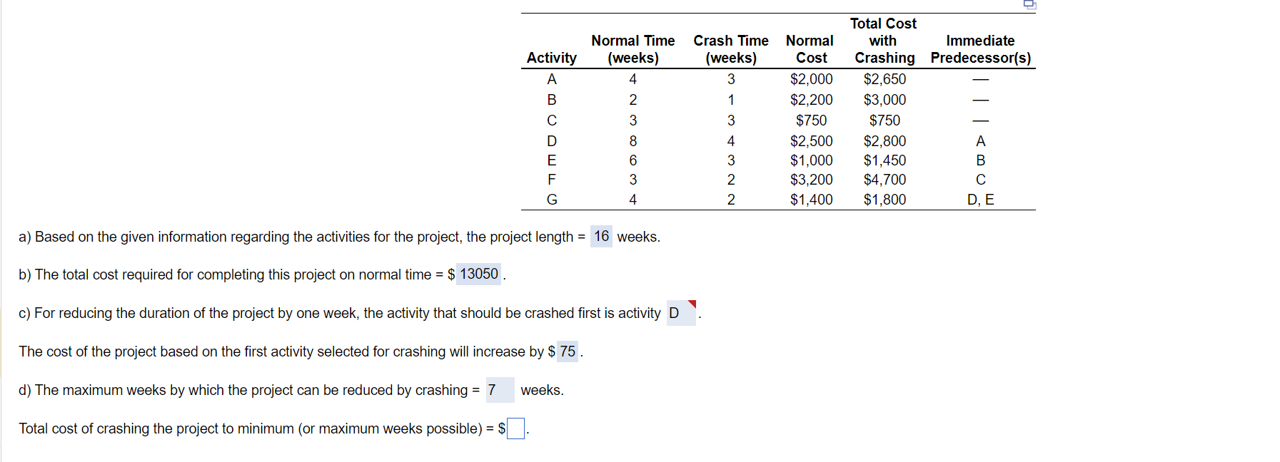 Solved a) Based on the given information regarding the | Chegg.com