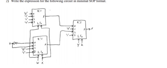Solved 2) Write the expression for the following circuit in | Chegg.com