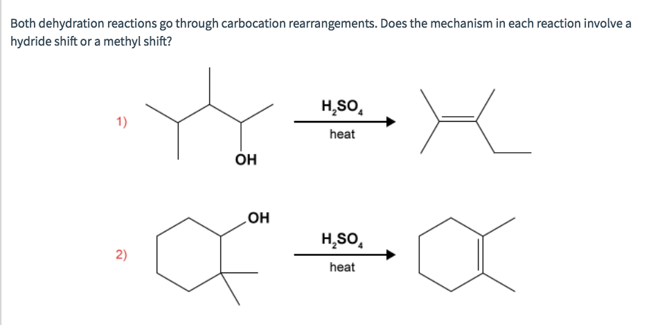 Solved Both dehydration reactions go through carbocation | Chegg.com