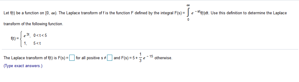 Solved Use this definition to determine the Laplace | Chegg.com