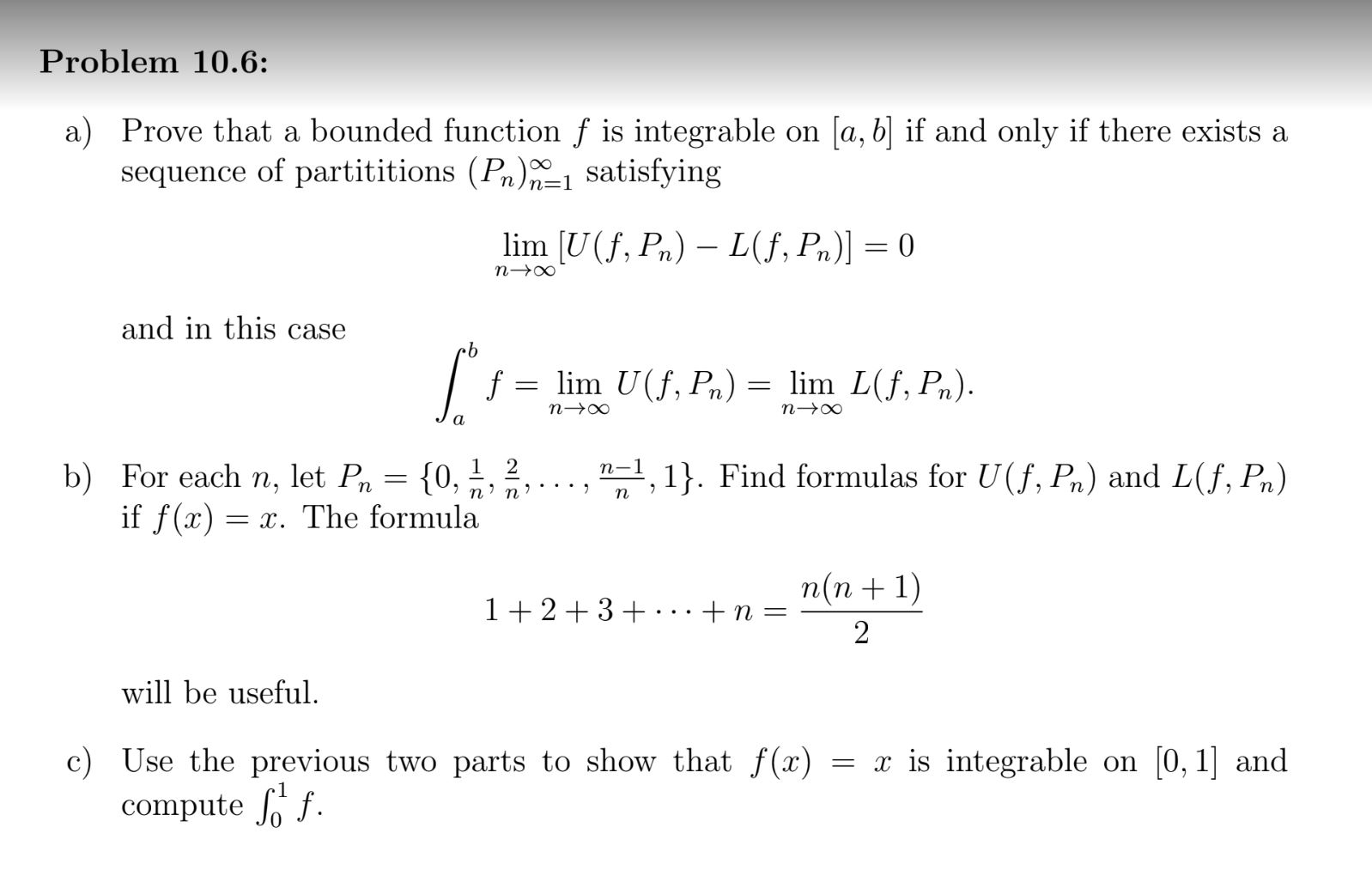 Solved Problem 10.6: a) Prove that a bounded function f is | Chegg.com