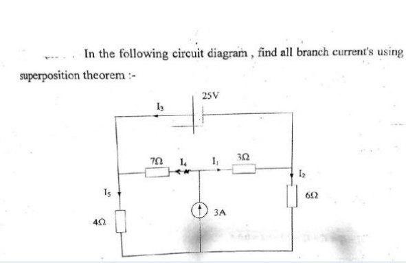 Solved In the following circuit diagram , find all branch | Chegg.com