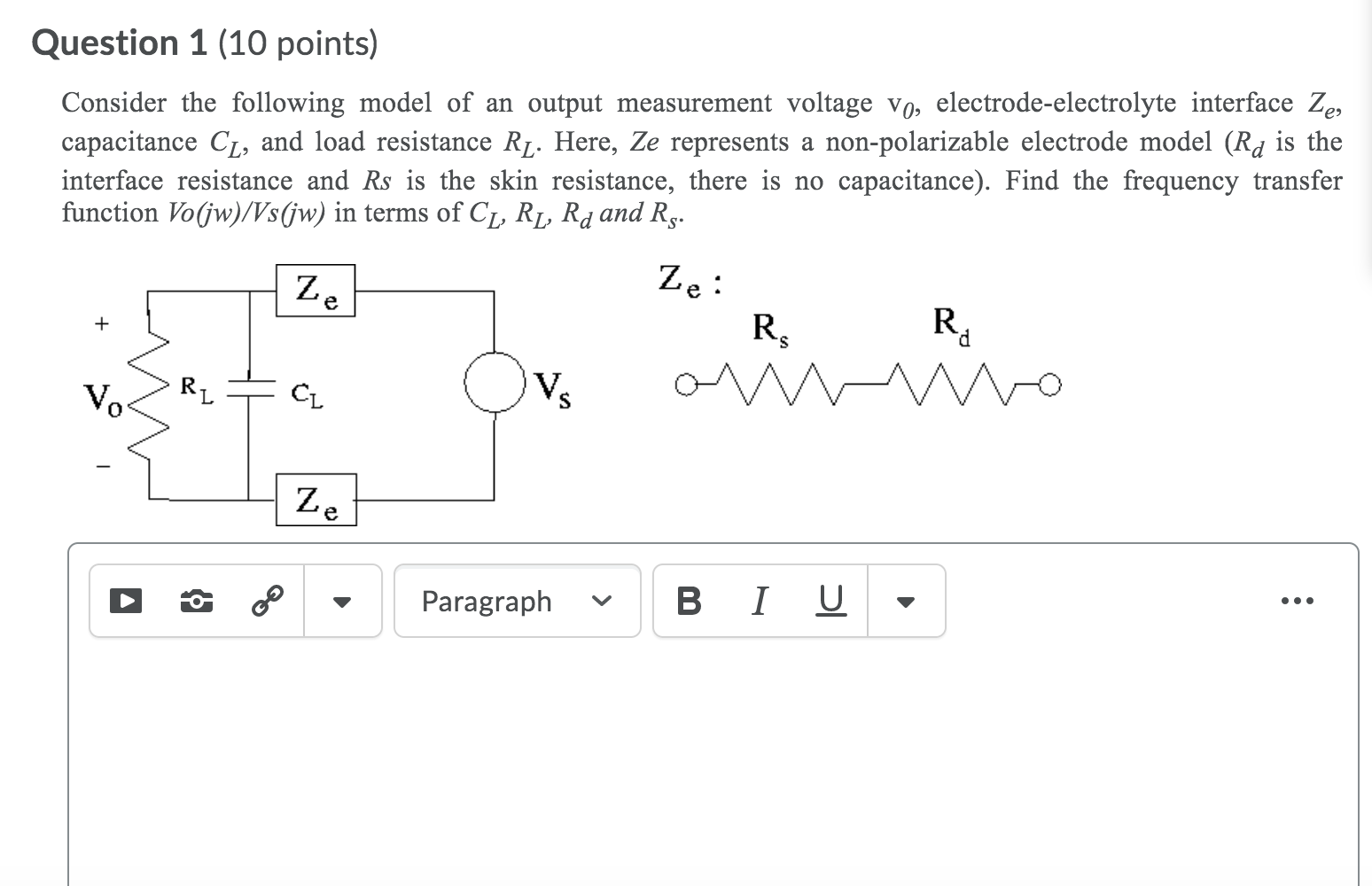 Solved Question 1 (10 points) Consider the following model | Chegg.com