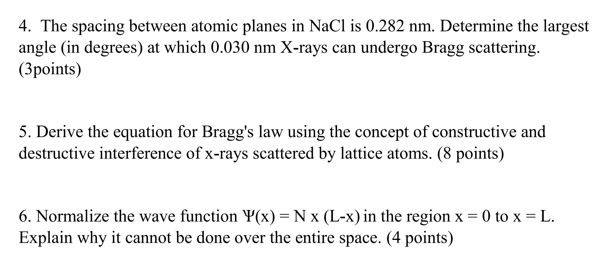 Solved 4. The spacing between atomic planes in NaCl is 0.282 | Chegg.com