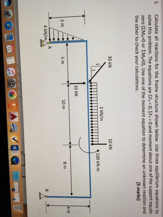 Solved Calculate all reactions for the frame structure shown | Chegg.com