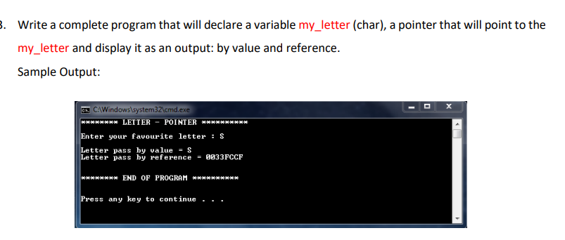Solved Write a complete program that will declare a variable | Chegg.com