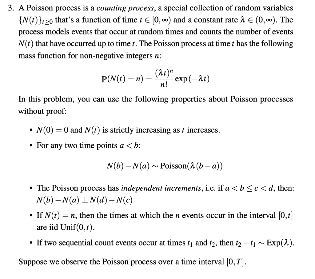 a 3. A Poisson process is a counting process, a | Chegg.com