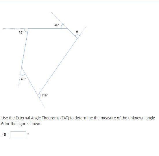 Solved 46 79° D 40° 116 Use the External Angle Theorems | Chegg.com