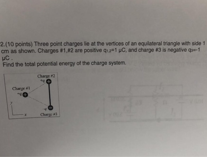Solved 2.(10 points) Three point charges lie at the vertices | Chegg.com