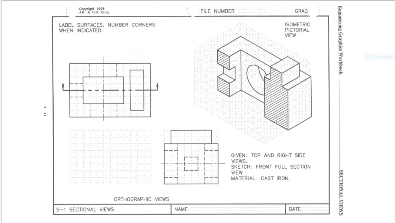 Solved S-1 SECTIONAL VIEWS LABEL SURFACES, NUMBER CORNERS | Chegg.com