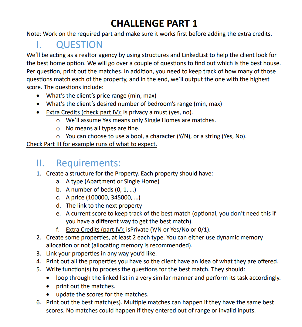 CHALLENGE PART 1 Note: Work on the required part and | Chegg.com