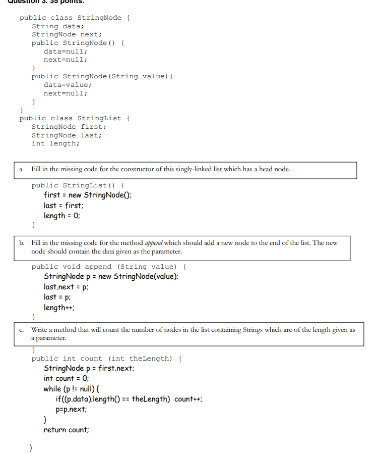Solved public class StringNode { String data; StringNode | Chegg.com