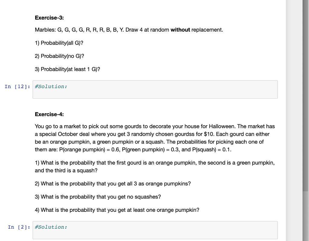 Solved What Is The Code In Python For Exercise 3 And 4 Chegg