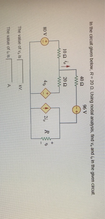 Solved in the circuit given below, R-20 Ω. Using nodal | Chegg.com