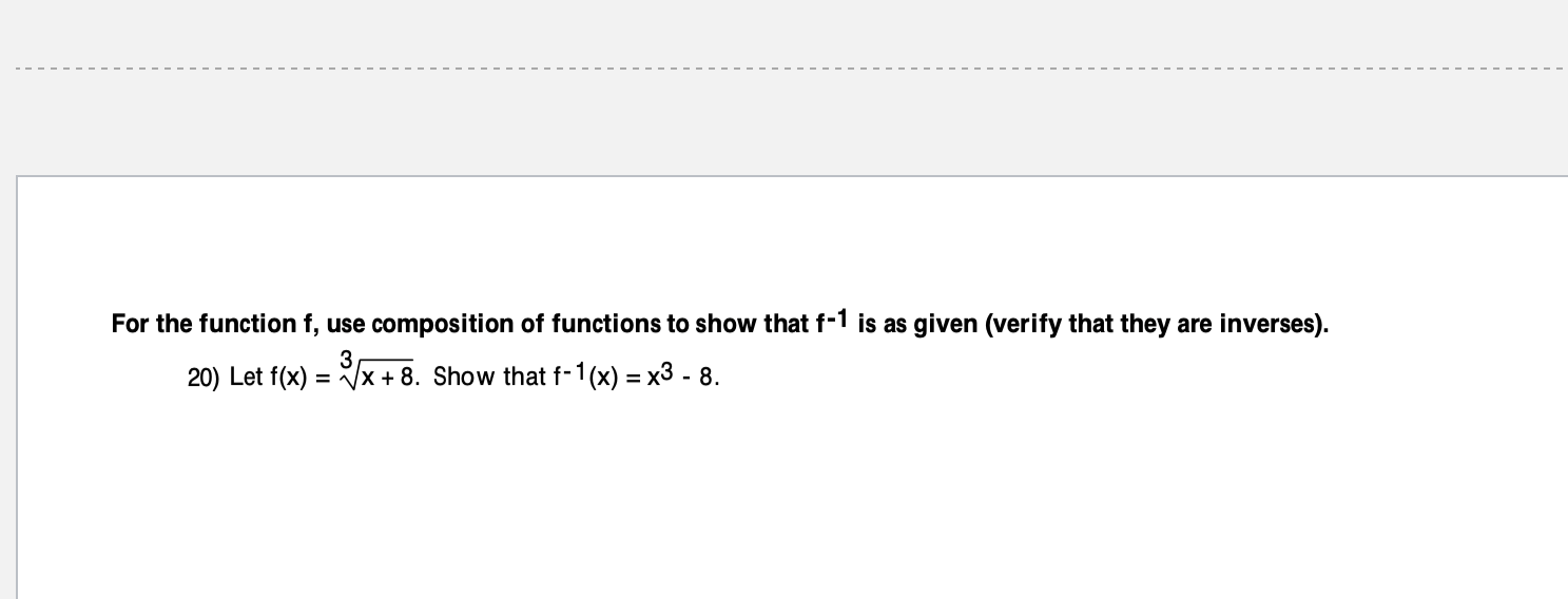 Solved For The Function F Use Composition Of Functions To