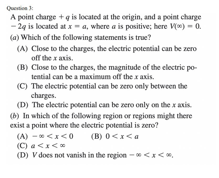 Solved Question 3: A point charge +q is located at the | Chegg.com