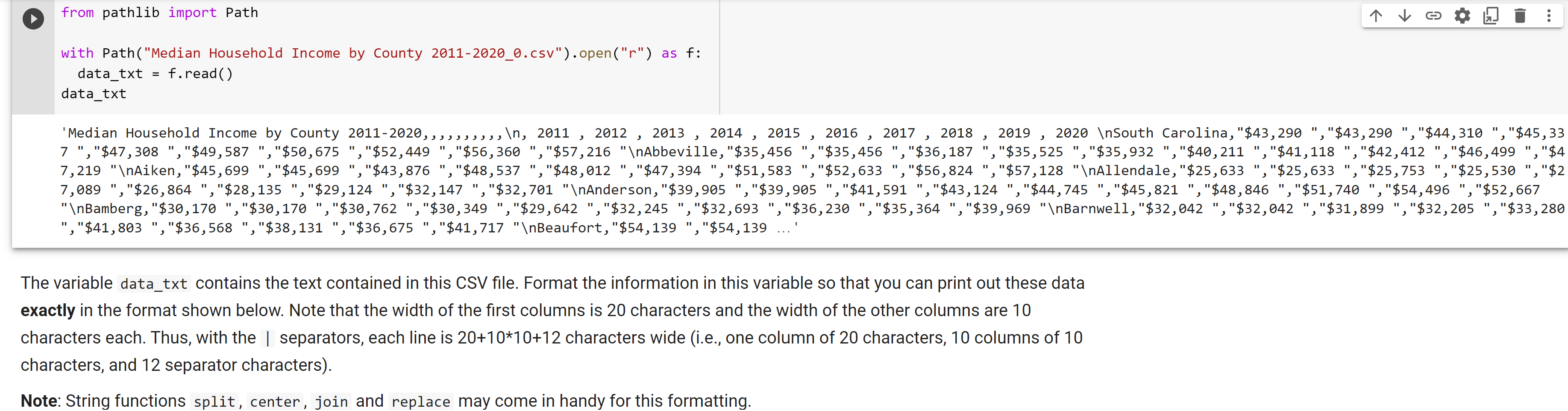 The variable data_txt contains the text contained in | Chegg.com