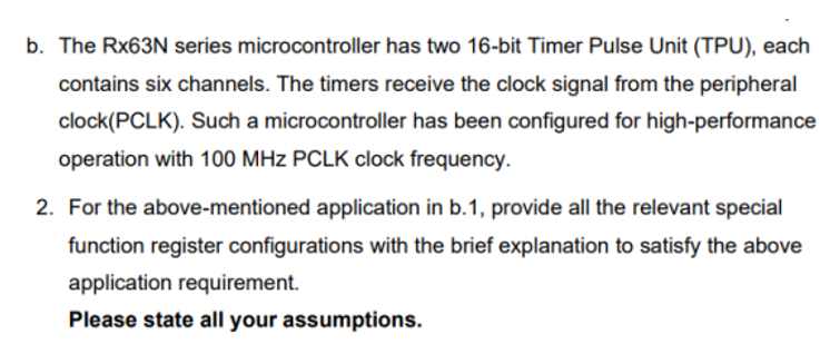 Solved B The Rx63n Series Microcontroller Has Two 16 Bit 