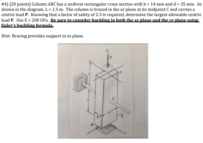 Solved #4) [20 points] Column ABC has a uniform rectangular | Chegg.com