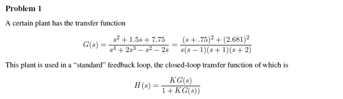 Solved A certain plant has the transfer function | Chegg.com